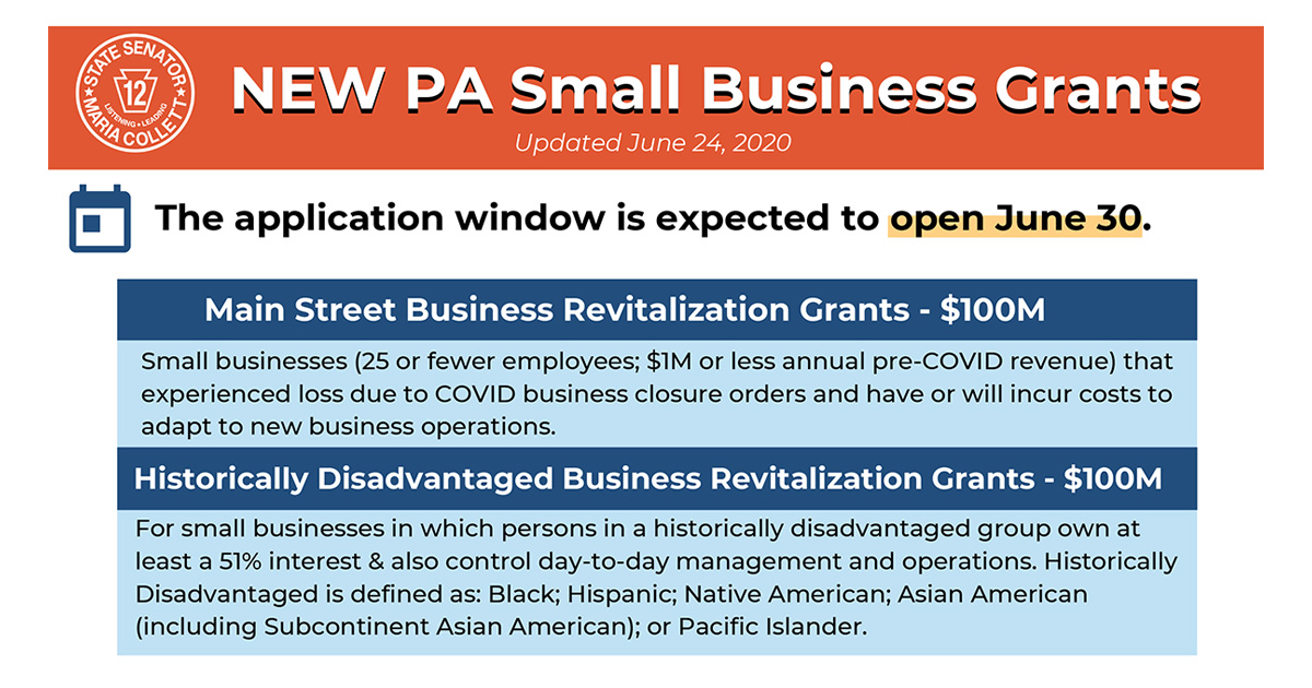 Senator Collett Announces COVID-19 Relief Small Business Grant Program ...