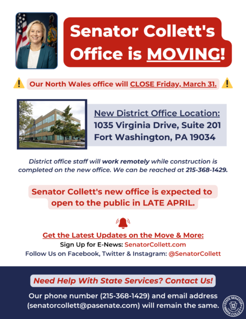Senator Collett’s North Wales District Office Closing March 31 ...