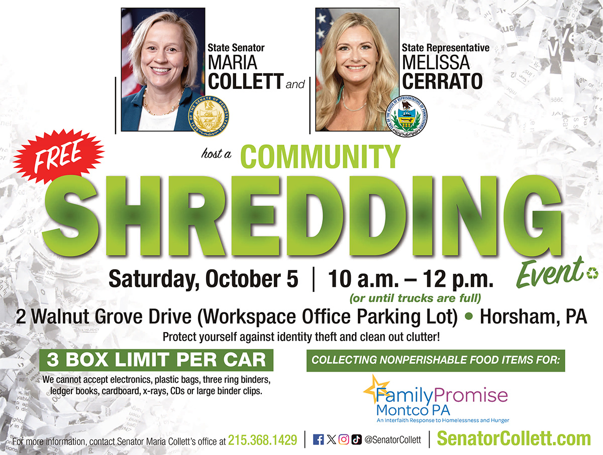 Free Community Shredding Event - Senator Maria Collett